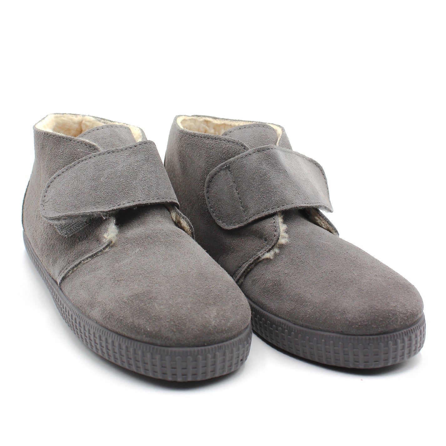 Botines de Cuero Ante para Niños y Niñas - Cierre Velcro y Forro Lana ...